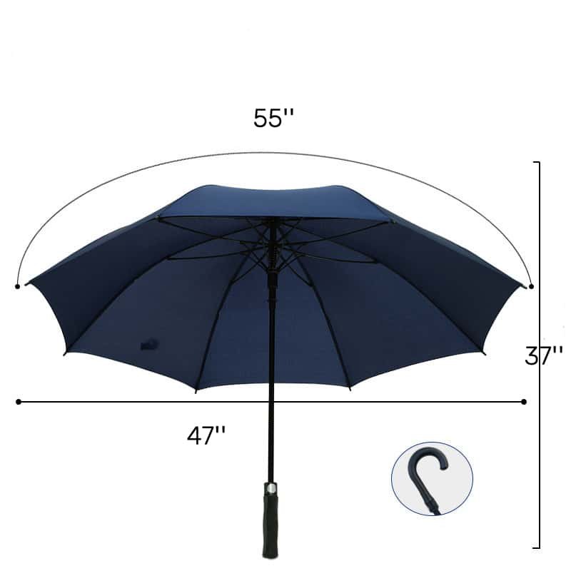 54‘’ Golf Umbrella Fullly Fiberglass And Pongee Fabric - T-Umbrella